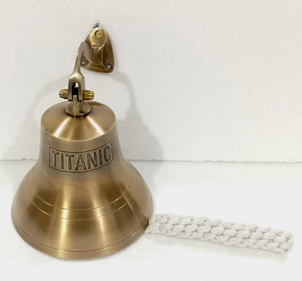 Brass Ship Bell Antique Finished Us Navy Engraved Manufacturer And ...