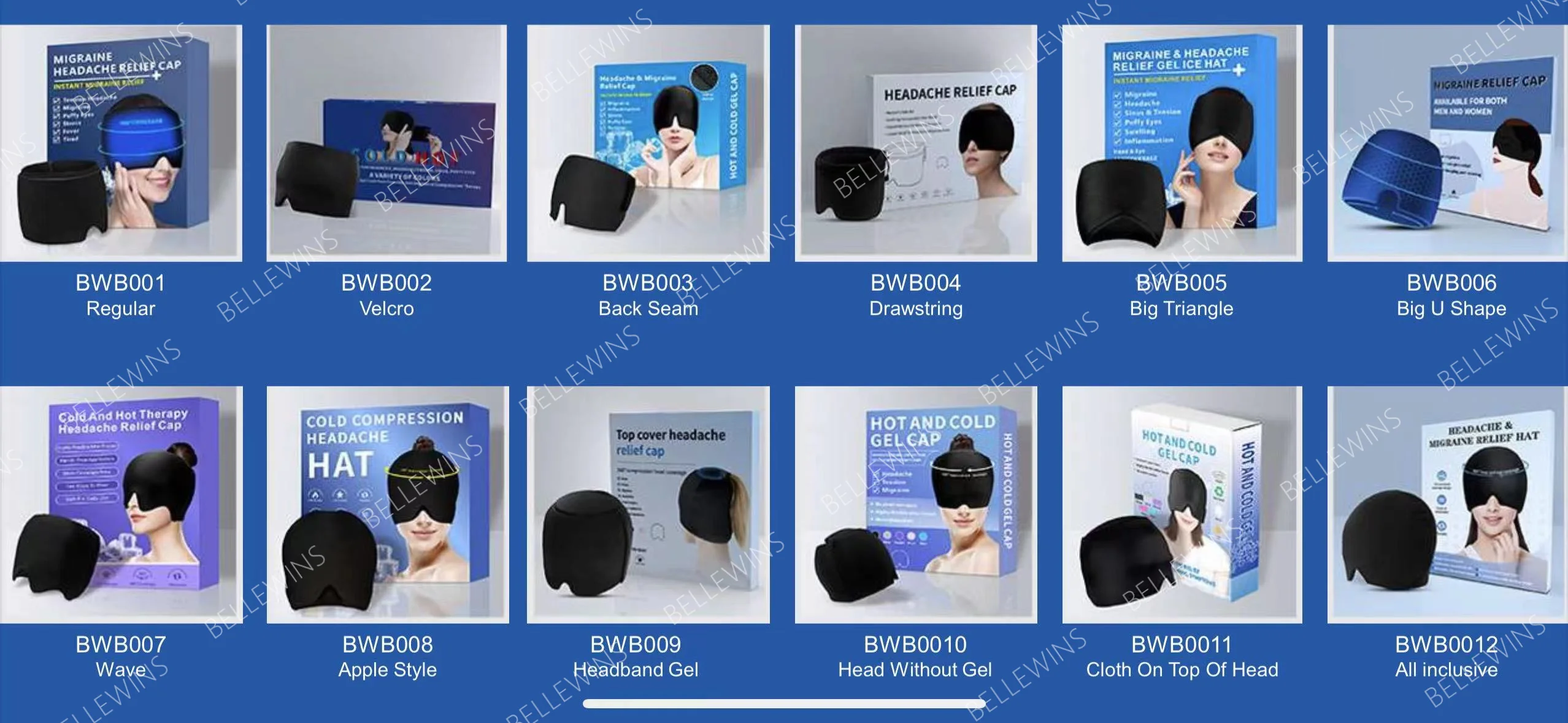 Bellewins Chemotherapy Hair Loss Full Enclosure Head Ice Pack Headache ...