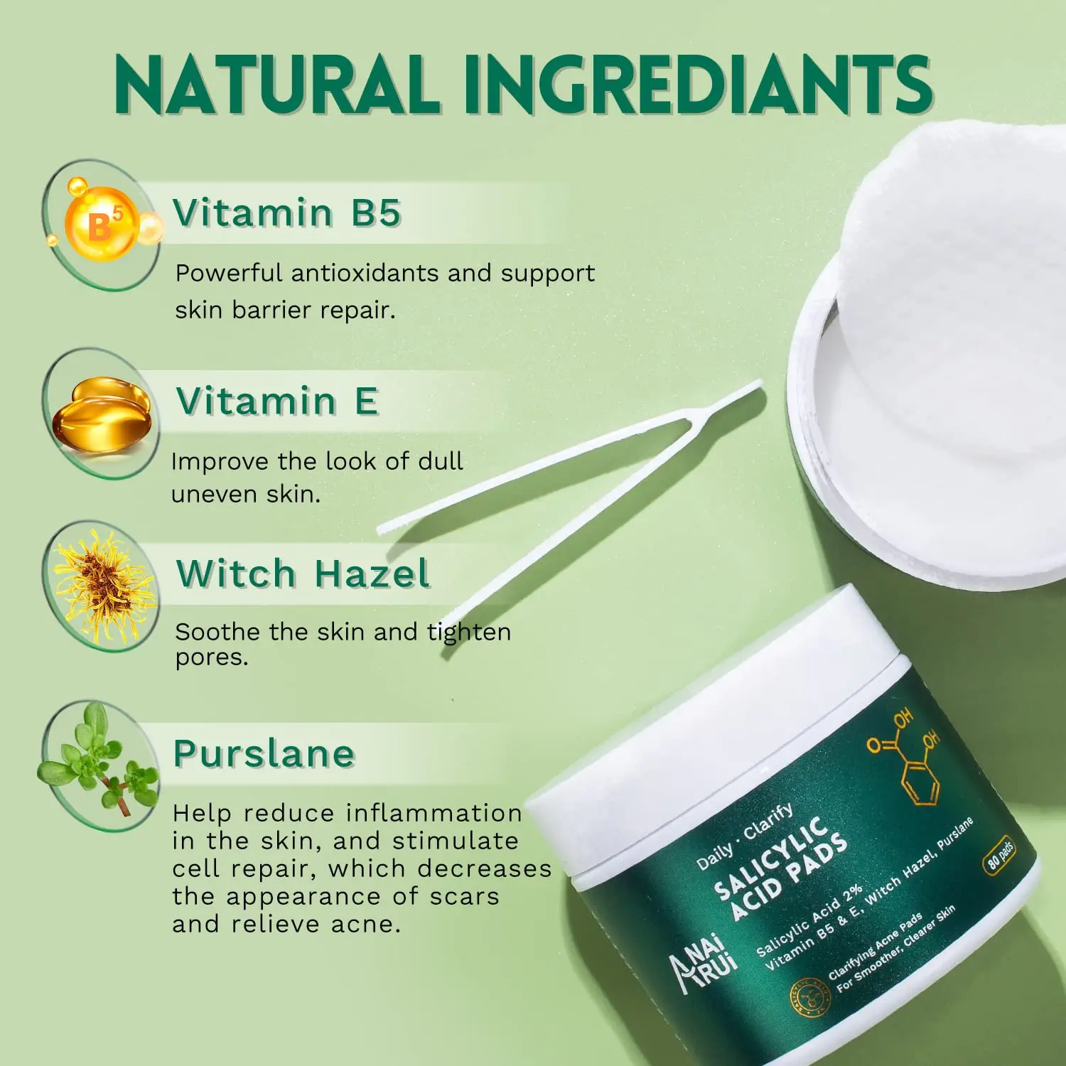 Private Label Toner Salicylic Acid Face Cleansing Pads