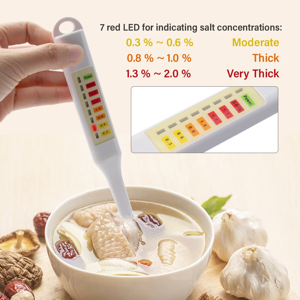 Salinity Meter for Food - 0.3% to 2.0% Salt Concentration Hydrometer ...