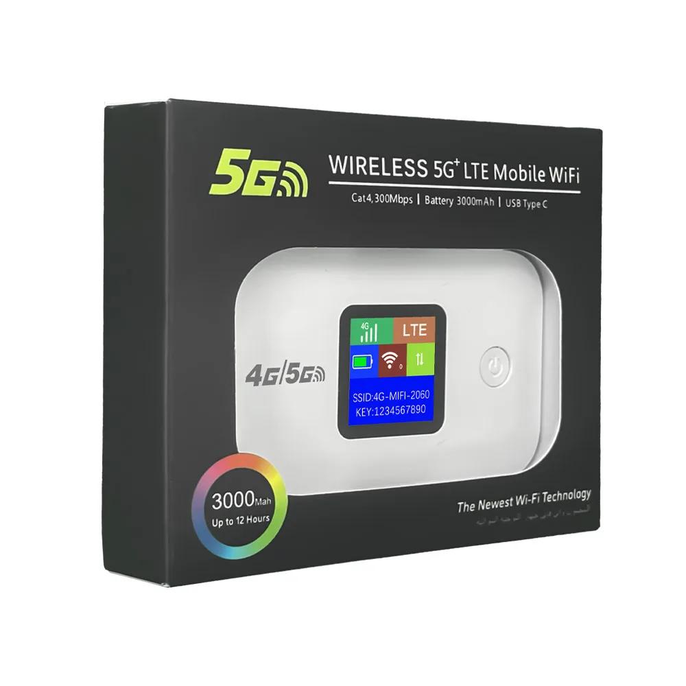 4G 5G wireless router color screen MIFI mobile WiFi portable router 3000mAh Hotspot WIRELESS 5G ...