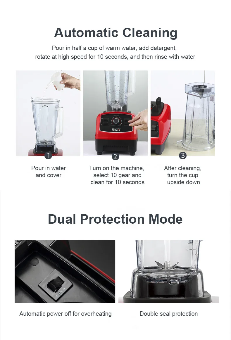 4500w Silver Crest Blender High Speed Juicer Mixer With Motor 9520/9525 ...