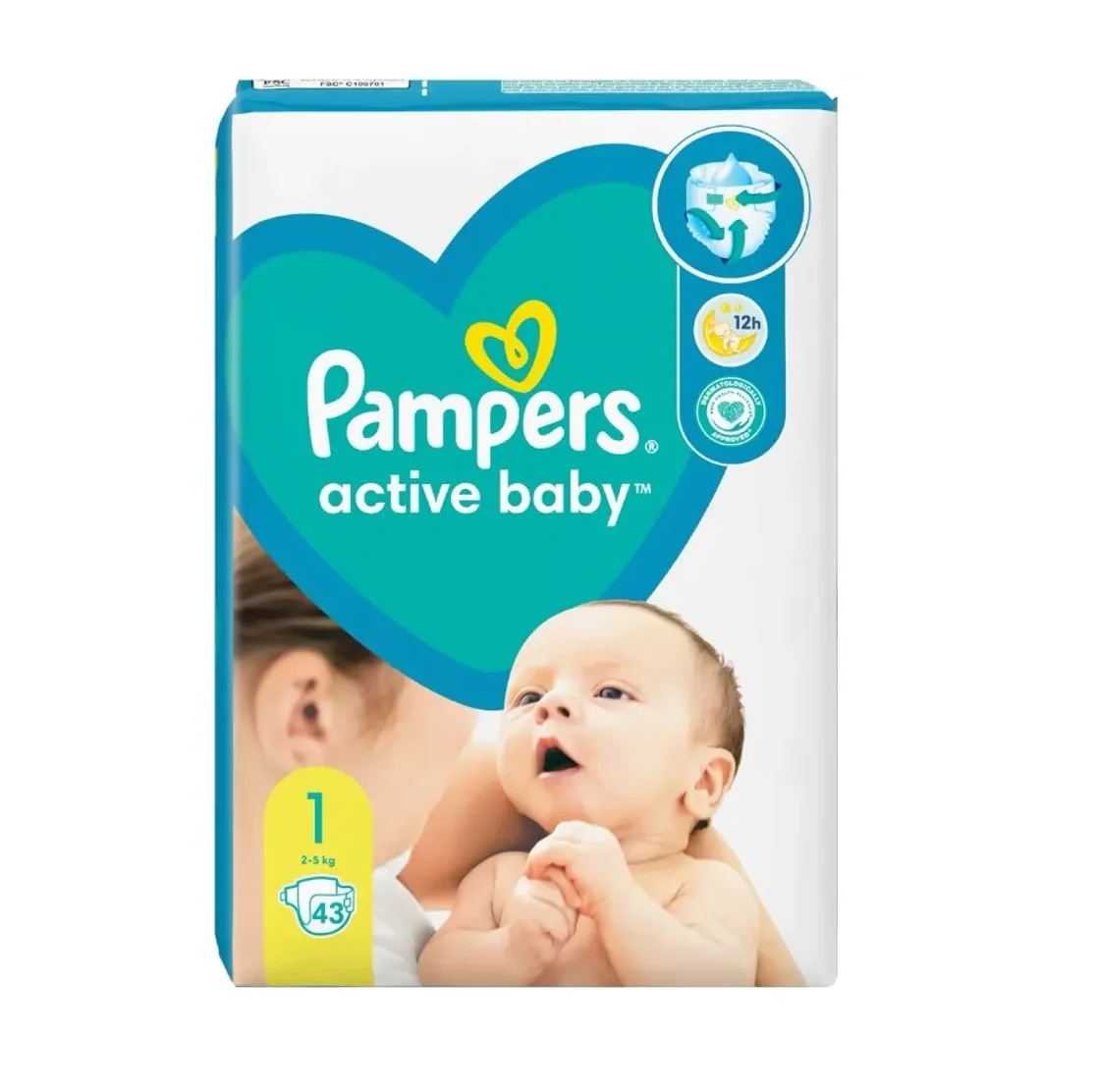 Pampers Active Baby Diapers 2-5kg Size 1 Newborn 43pcs - Buy Pampers ...