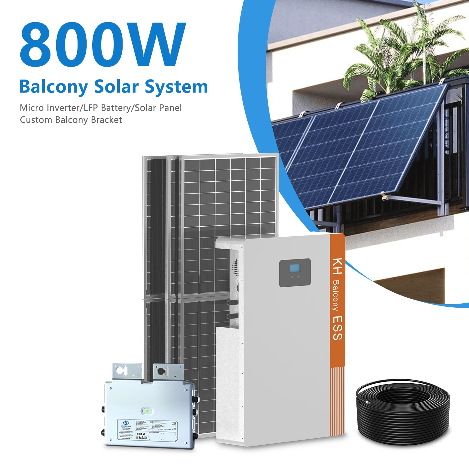 Adjustable Balcony Solar System 800w Mounting Bracket Panel 600w ...