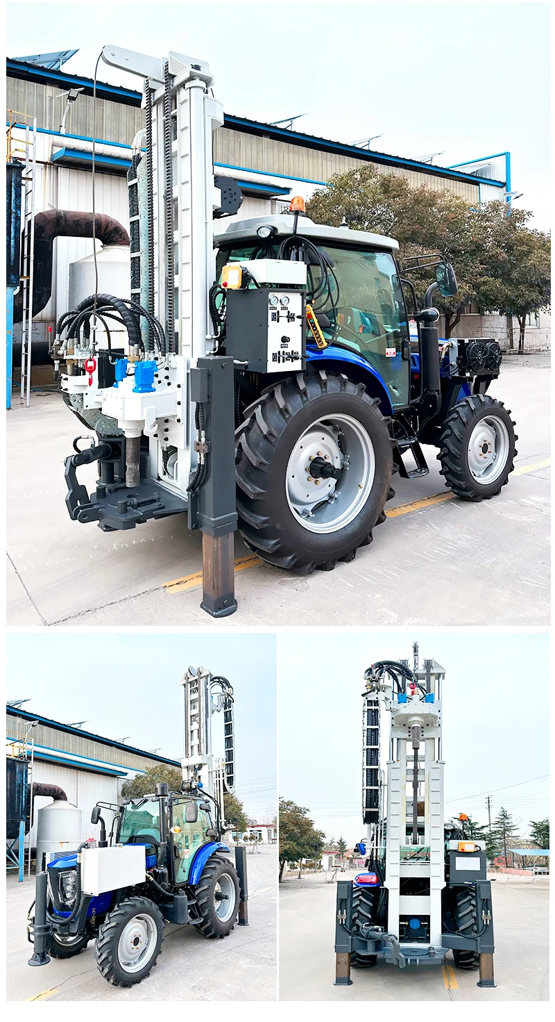 4WD Self Driving Tractor Mounted Rotary Drilling Rig DTH Hydraulic ...