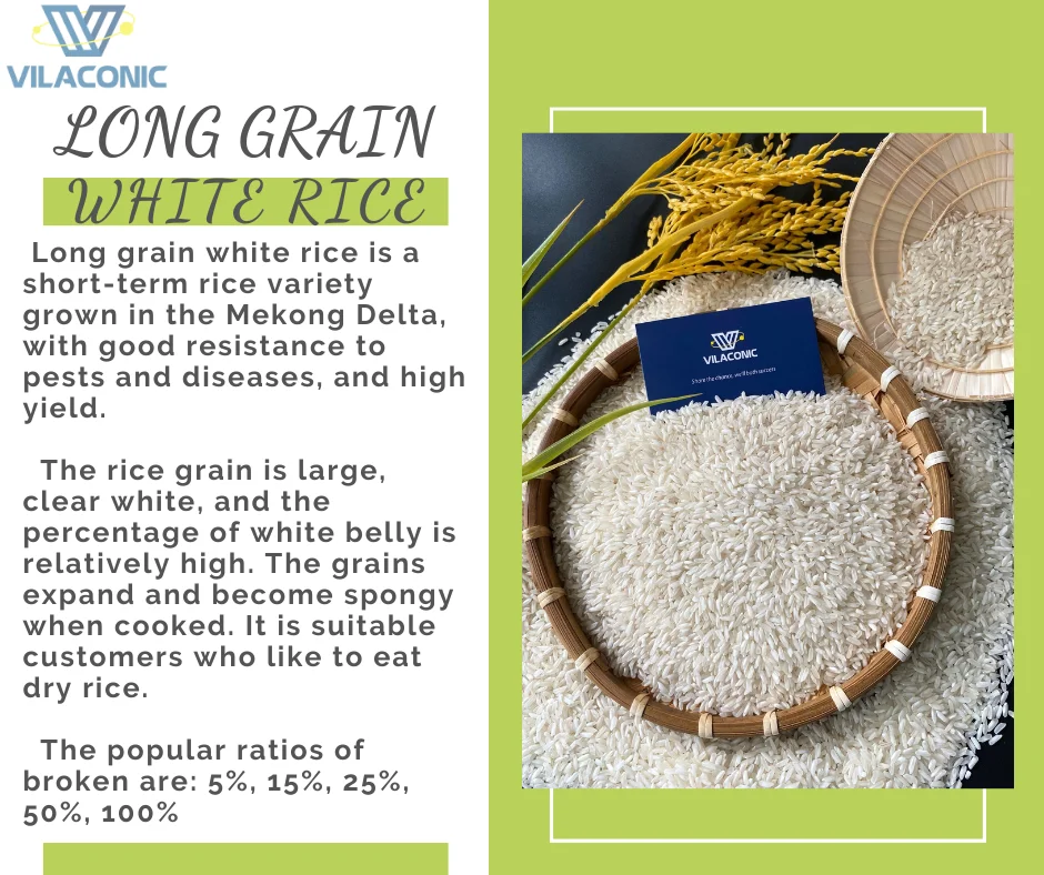 Long Grain White Rice 5% 25% 100% Broken Vietnam Rice Supplier Brand ...