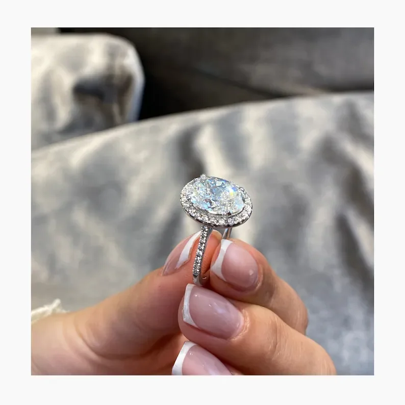Halo Engagement Lab Grown Diamond Pave Oval Peekaboo Vvs Vs2 Igi ...