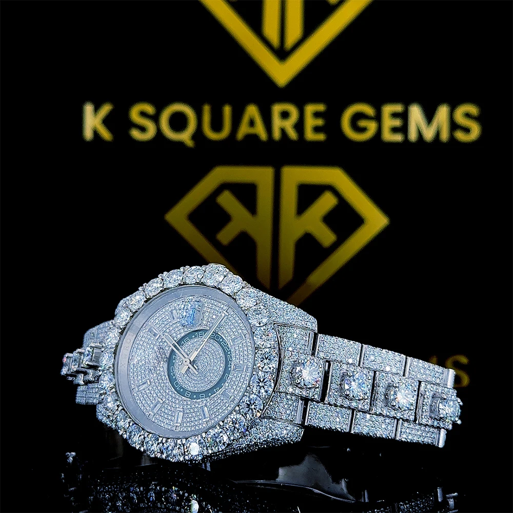 New Collection Automatic Iced Out Vvs Clarity Moissanite Diamond Watch ...