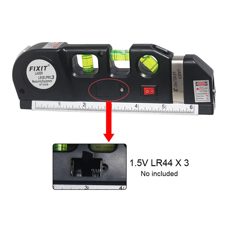 LV03 8ft Cross Line Measurement Ruler Leveling Laser Level Pro 3 Tools RECHARGEABLE and NON ...