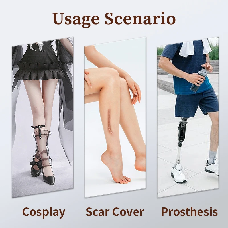 Silicone Realistic Skin Artificial Fake Long Leg Feet Cover Prosthesis ...