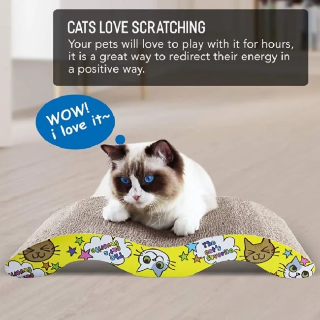 Cat Scratcher Cardboard Curved Shape - Durable & Sustainable