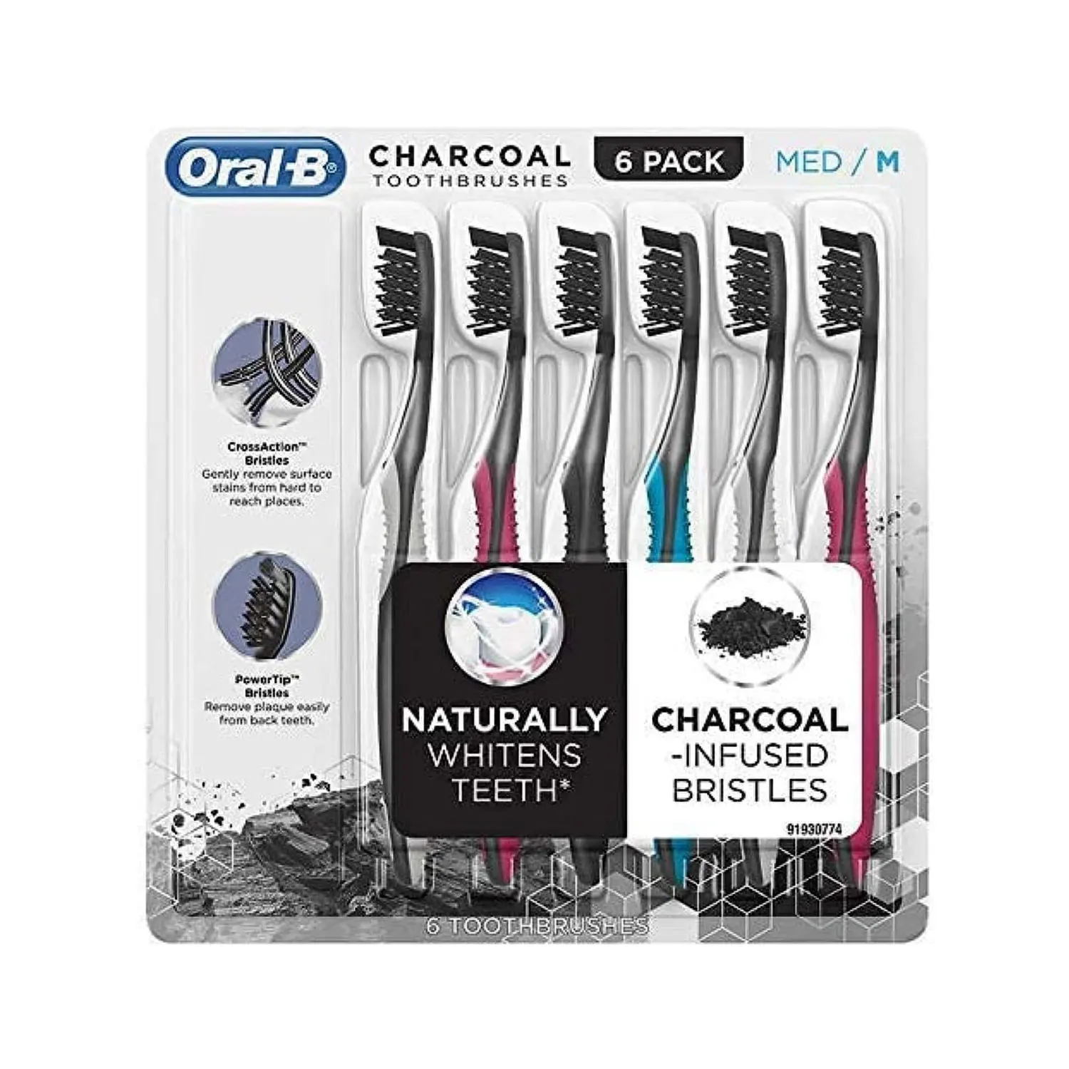 Oral-b Crossaction Soft Toothbrushes - 6 Pack,Deep Plaque Removal,All ...