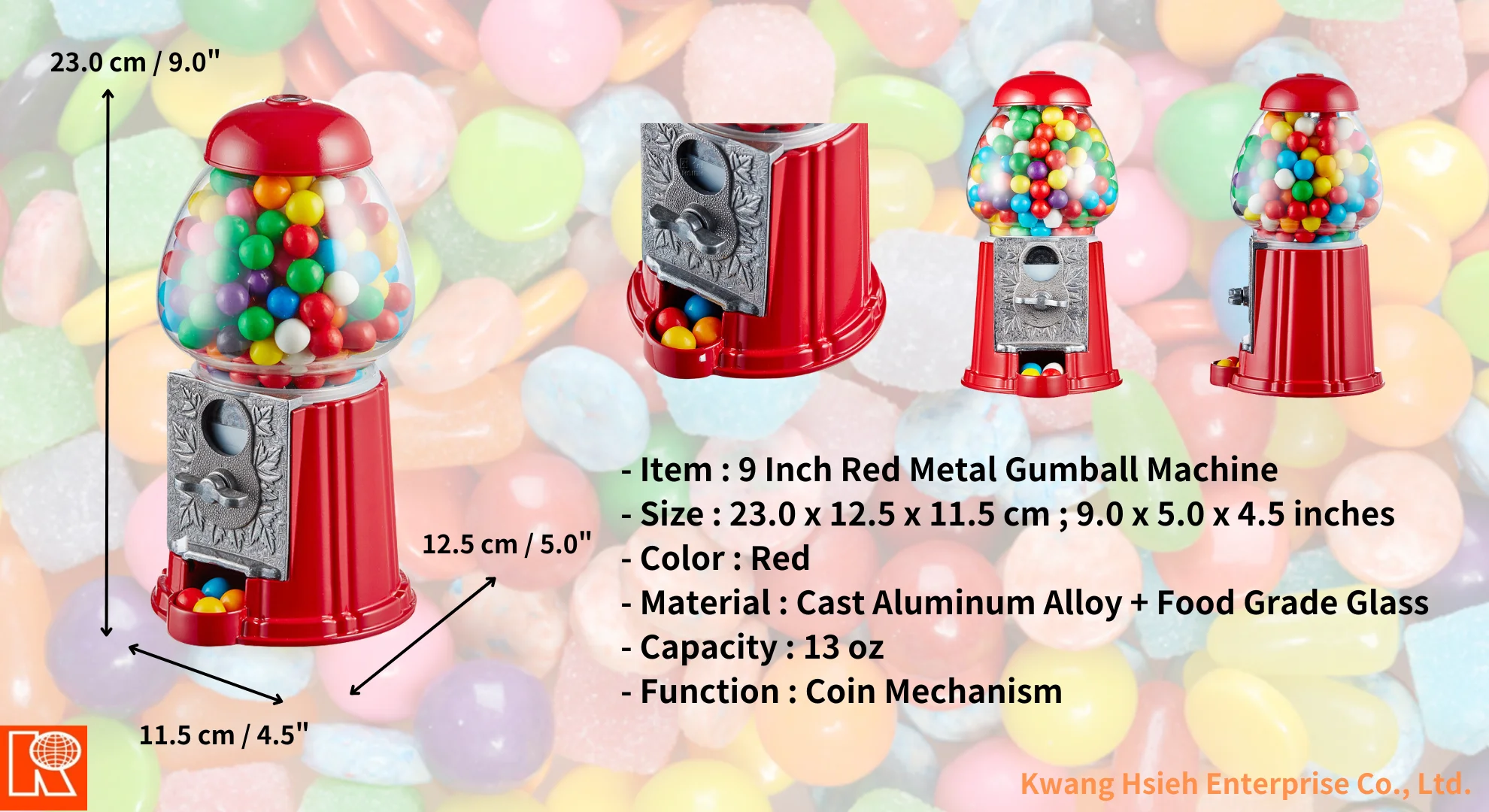 Kwang Hsieh 9" Antique Coin Operated Metal Bubble Gum Machine| Alibaba.com