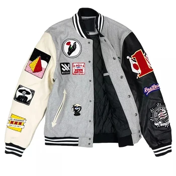 New Arrival Streetwear Embroidery Letterman Jacket Winter Windbreaker ...