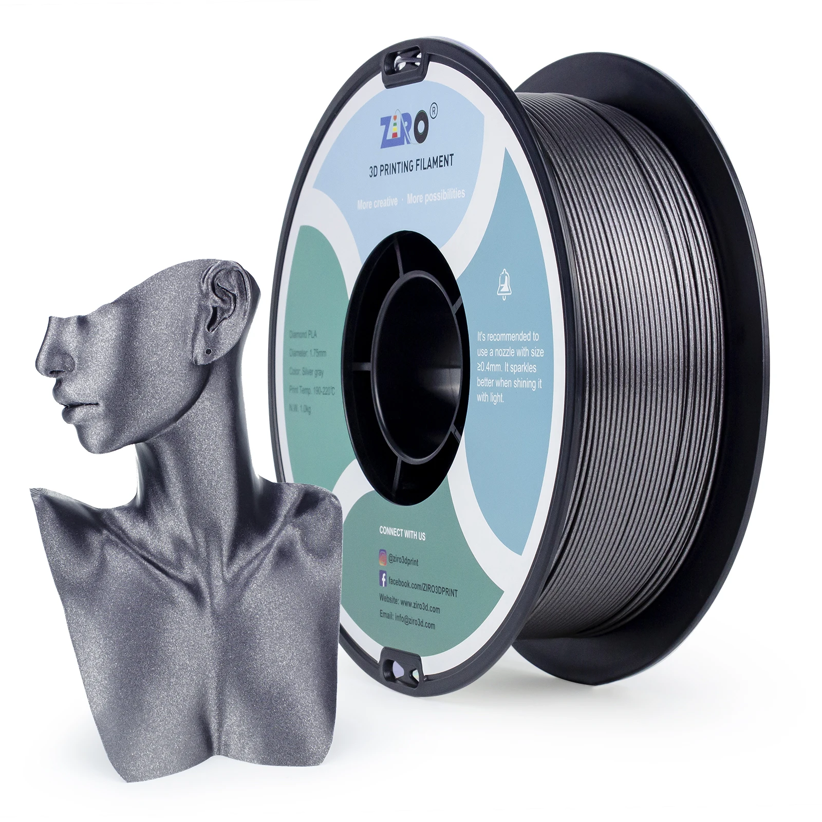 ZIRO 3D Printing Filament Gradient Diamond Lron Sparkle PLA 3D Printer ...