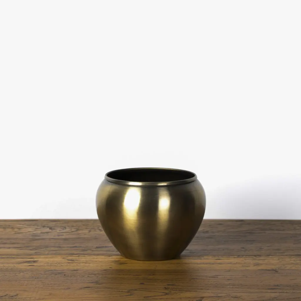 Decorative Hammered Planter Golden Set Of 2 Piece For Home And Garden ...