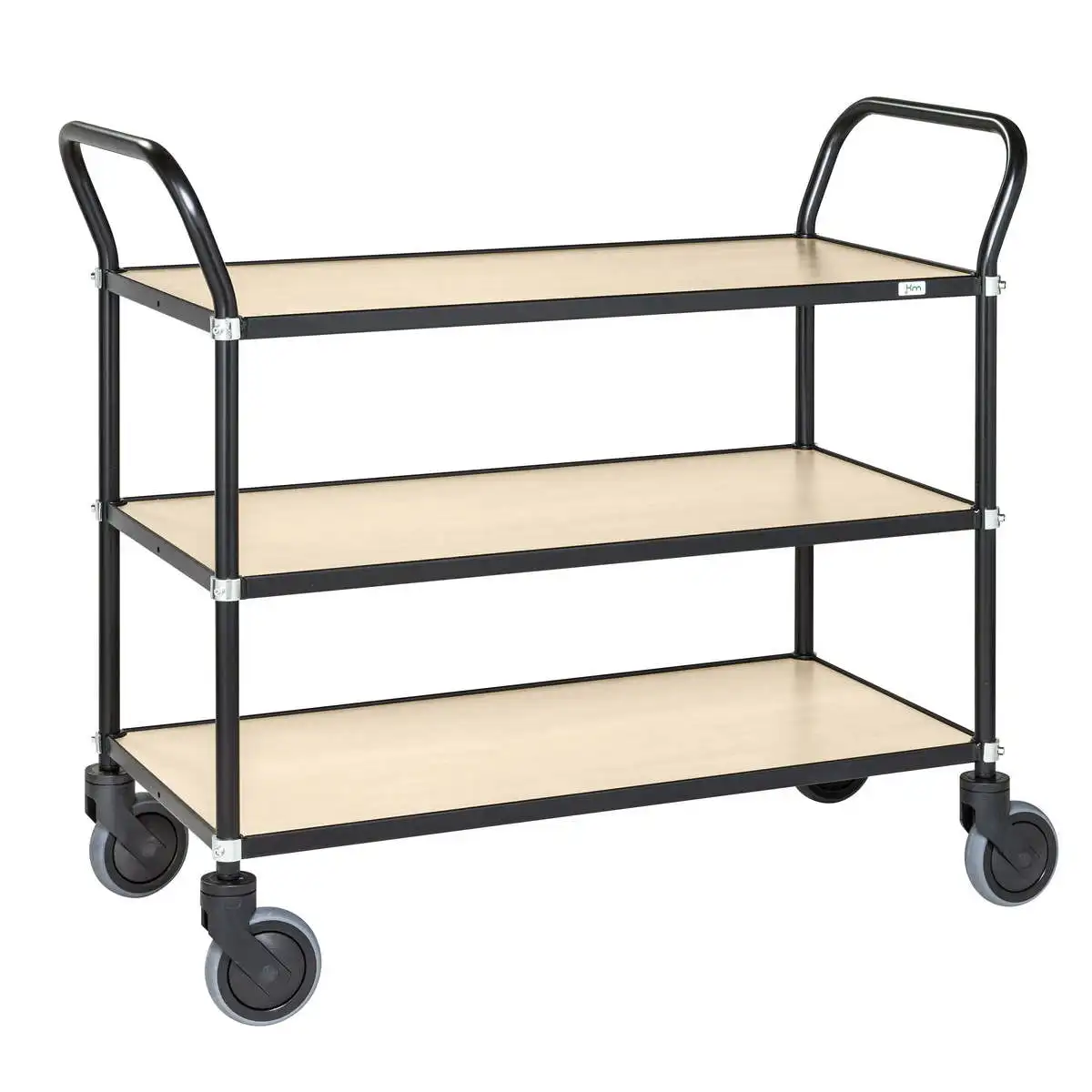 Black Carbon Steel Rectangle Standing Trolley with Metal Design for ...