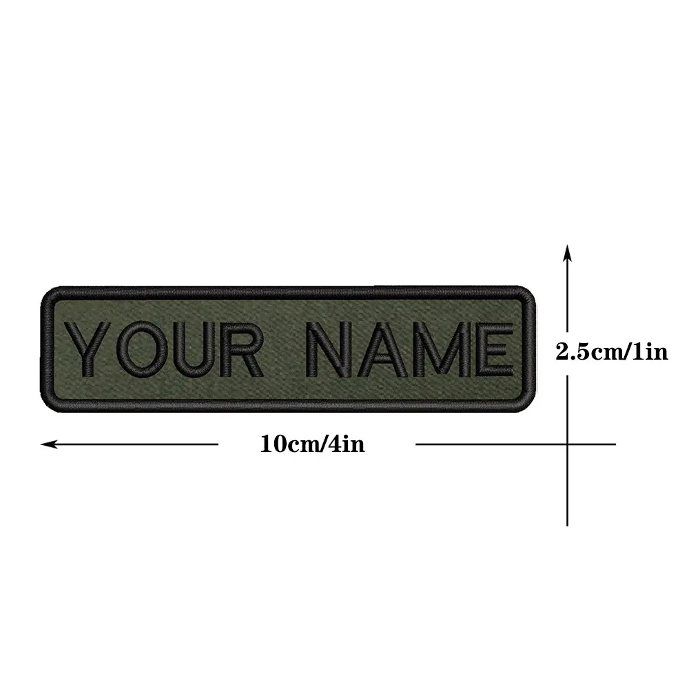 Green Background Embroidery Custom Name Text Patch Stripes Badge Iron ...