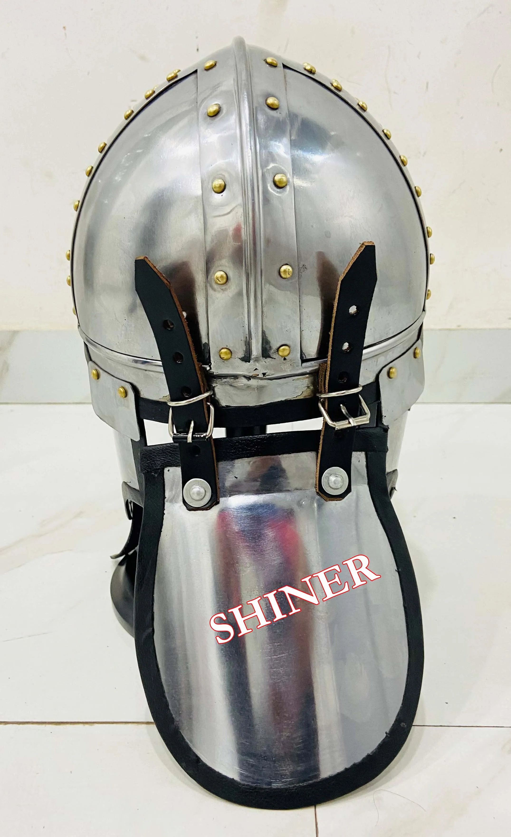 Medieval Roman Roleplay Helmet Buhurt Viking Silver Steel Helmet With ...