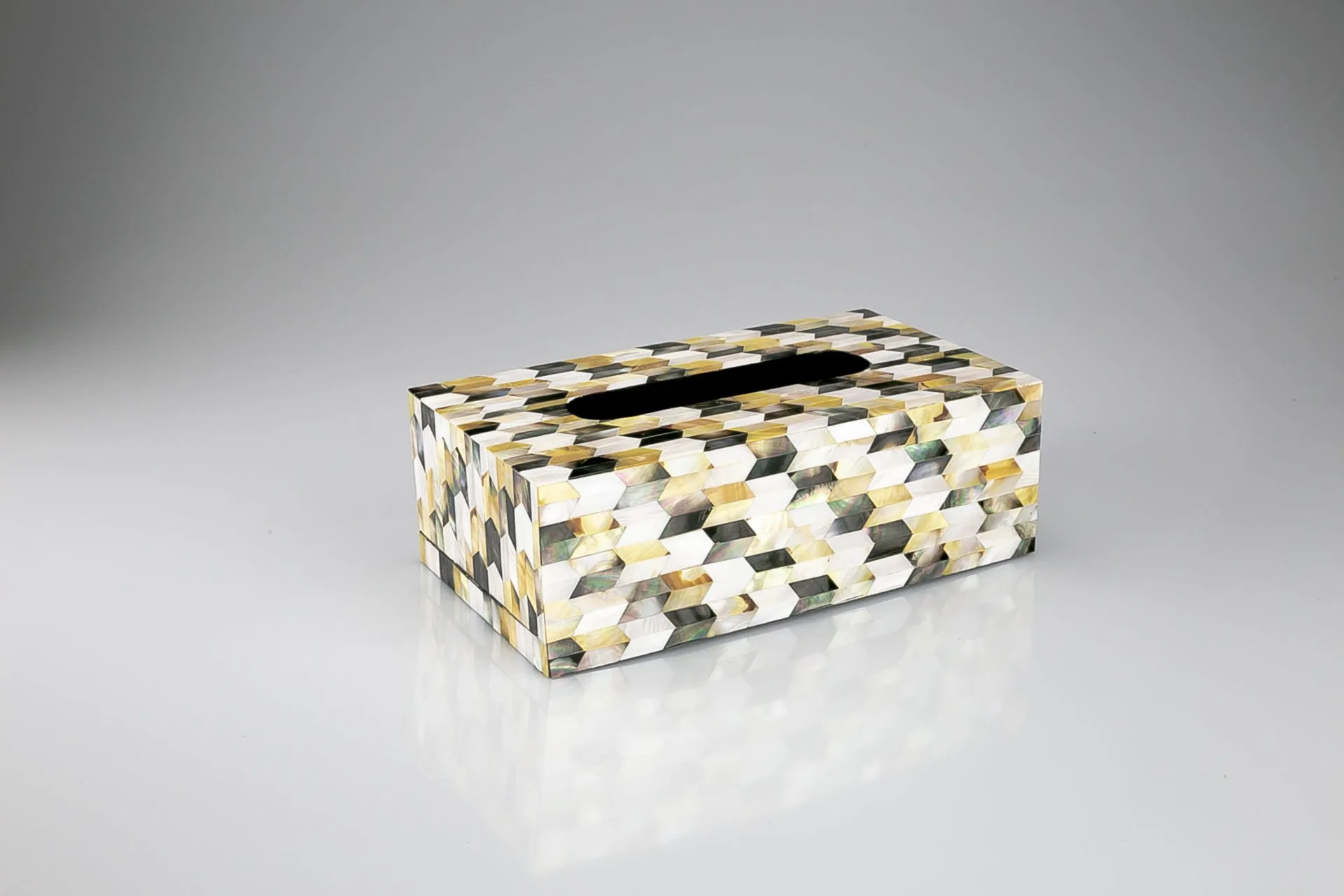 Mother Of Pearl Tissue Container Box Bone Inlay Paper Holder Storage ...