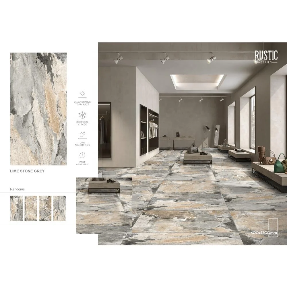 60x120cm Travertine Porcelain Tile Matte and Polished Surface Double ...