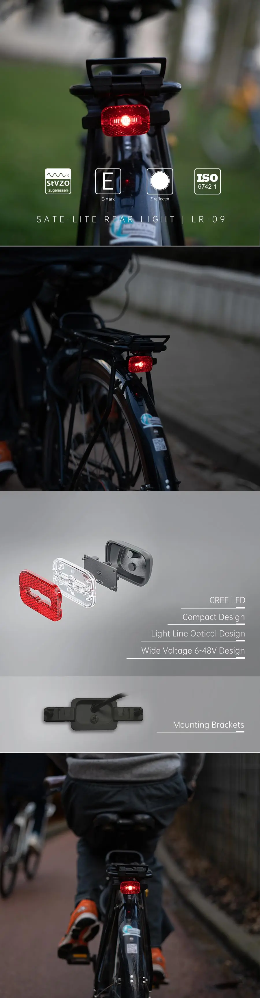 Factory Direct Sate-lite Cree Ebike Light Reflector Brake Light For ...