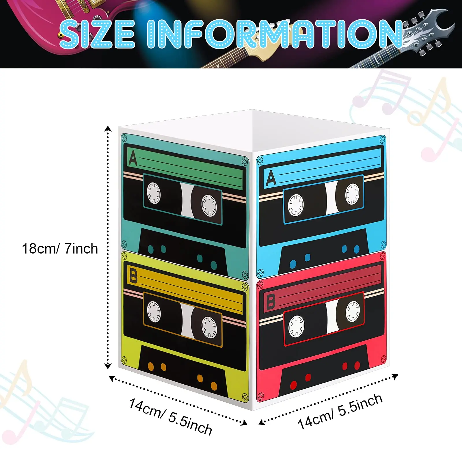 80s Party Decorations - Cassette Tape Bucket Centerpiece