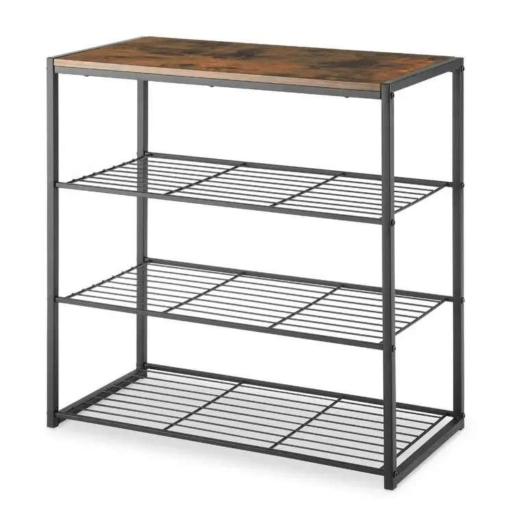 Modern Classy Steel Black Storage Shelving Rack For Home Hotels And ...
