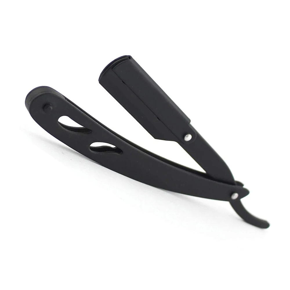 Custom Made Straight Edge Stainless Steel Barber Razors for Men Black ...