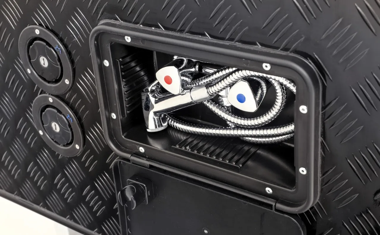 Black Watermark Lockable Outdoor External Shower Box For Caravan ...