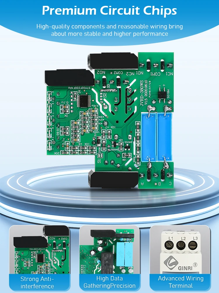 Ginri JVR800-2 Voltage Monitoring Relay for Over/Undervoltage ...