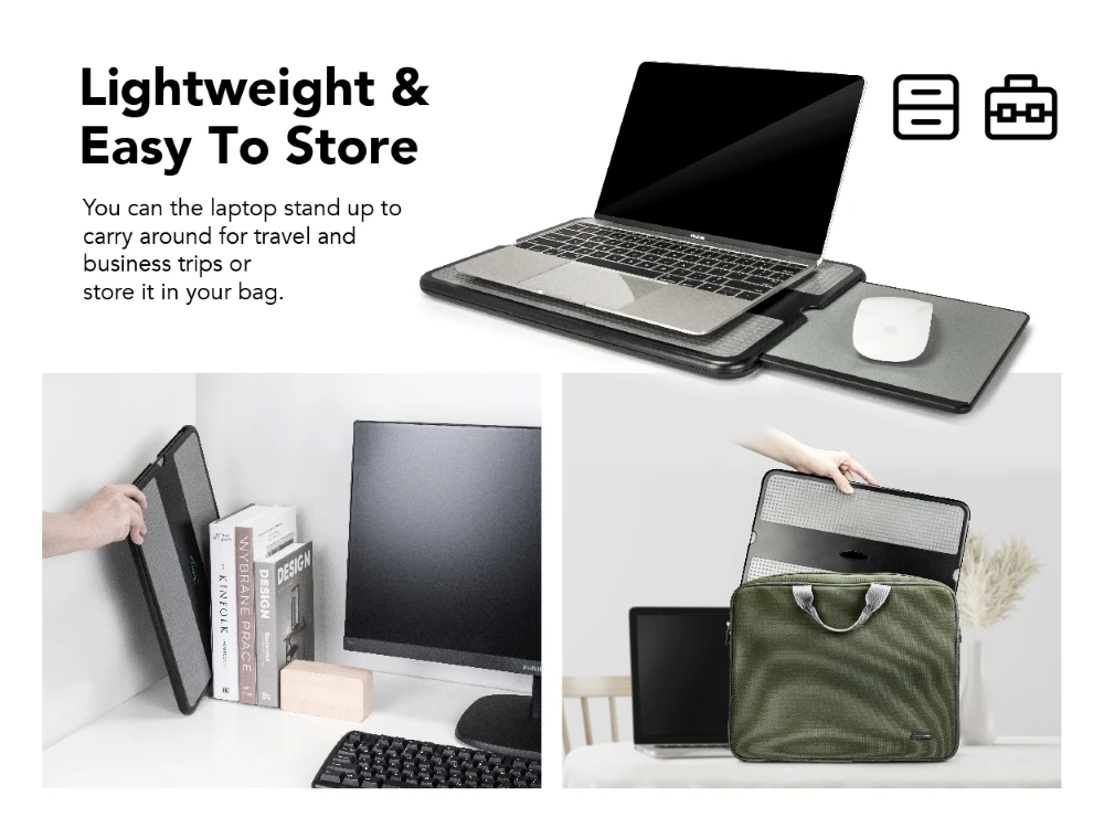 Lightweight Lap Pad with Retractable Mouse Tray - AITATA