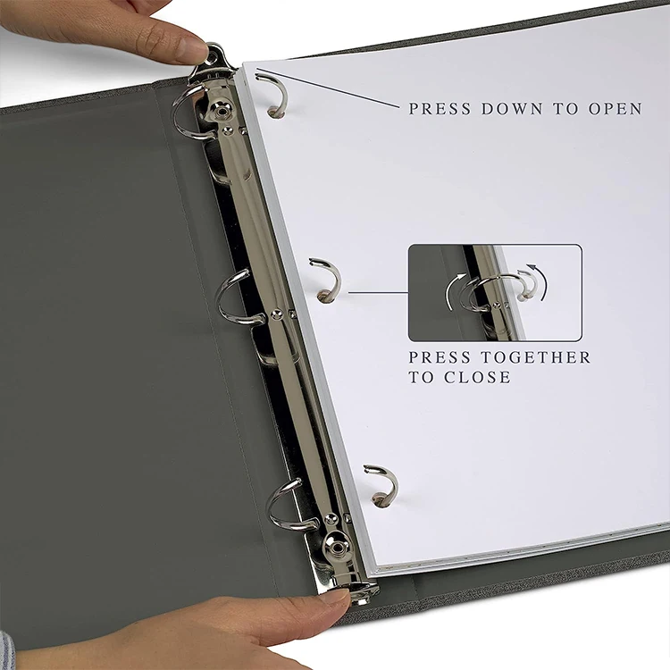 Custom Cloth Cover Loose Leaf Binder - Linen File Folder