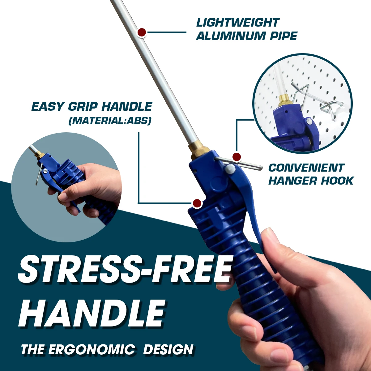 Pneumatic Air Wand Compressor Blow Dust Gun Safe Tip Tool Accessories ...