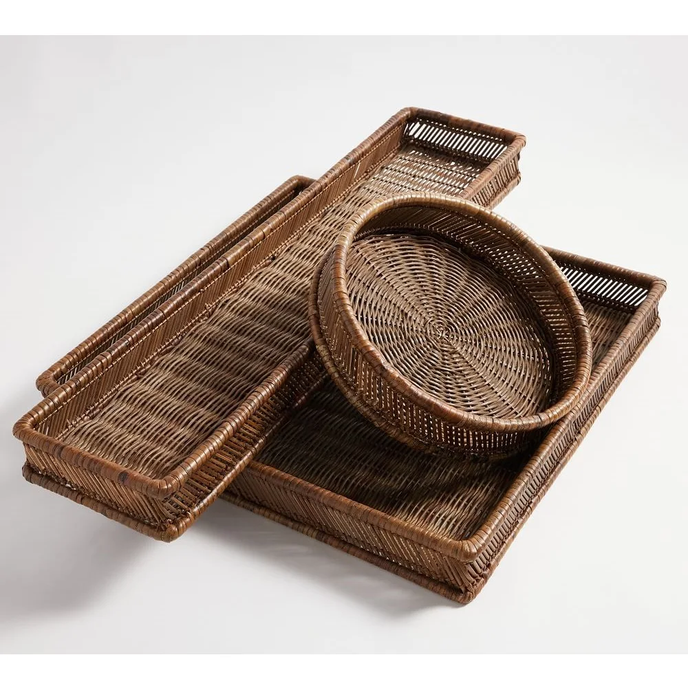 Hot Deals Rattan Round And Rectangular Serving Trays Decor Home,Decor ...