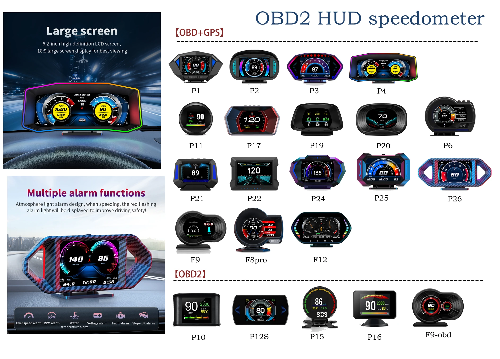 Car HUD Display Speedometer M2 - Clear Heads up Display