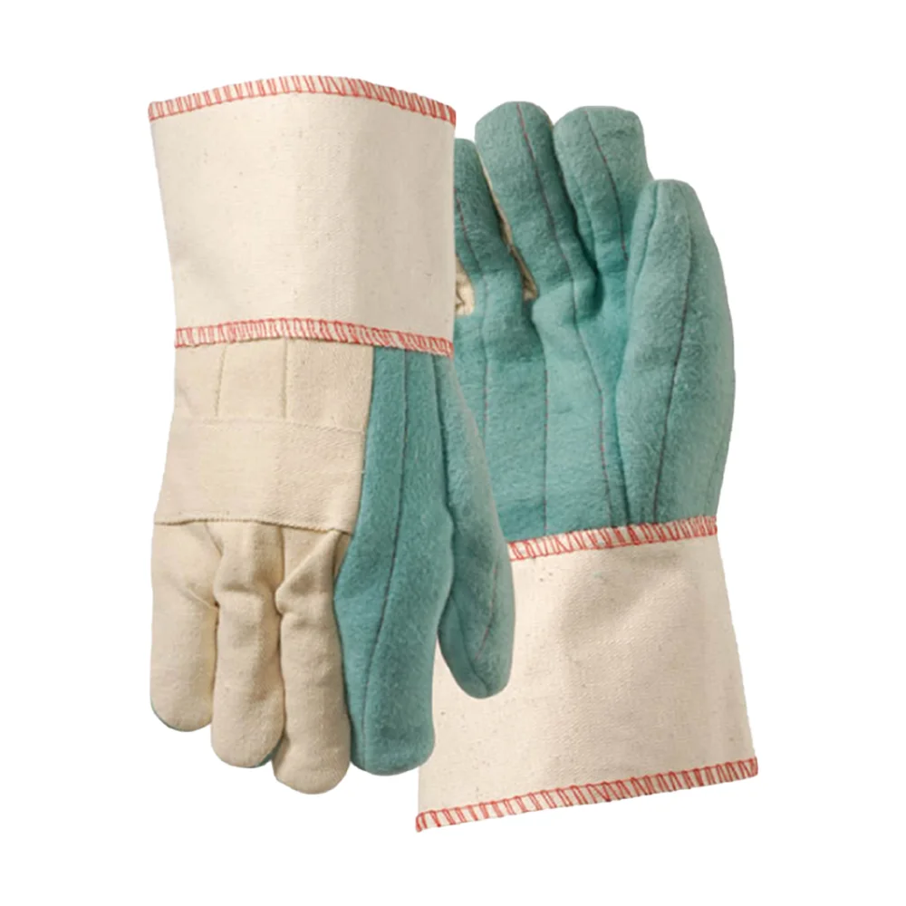 BEST COTTON HOT MILL TRIPLE PALM GLOVES HEAVY WEIGHT 31 OZ GREEN WORK ...