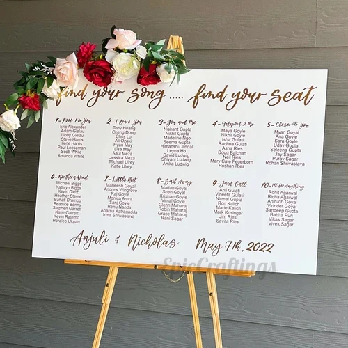 Personalized Acrylic Wedding Seating Chart Sign Elegant Acrylic Wedding ...