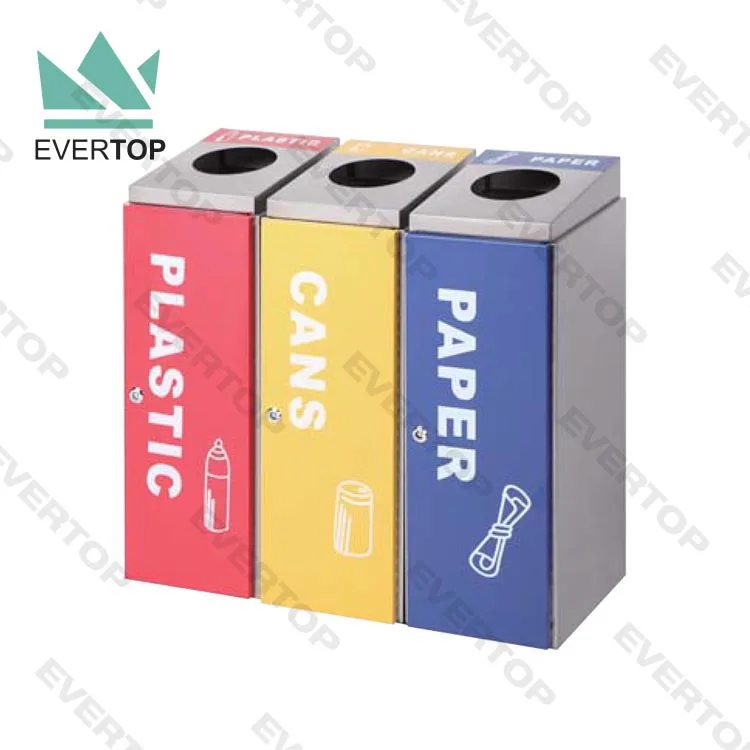 Dual Triple Sort Trash Cans Recycle Dustbin Indoor Outdoor Recycling ...