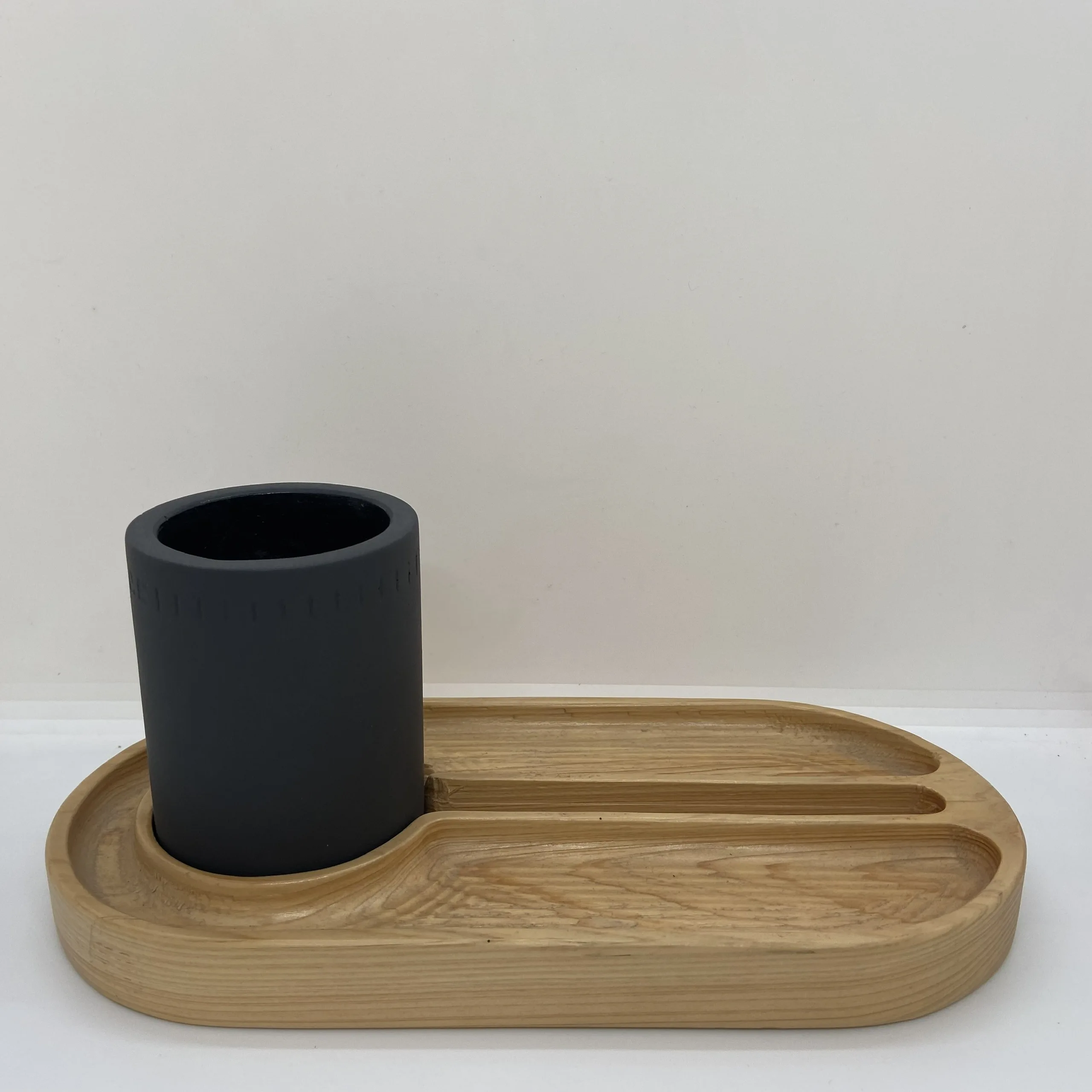 Concrete Box Wooden Tray Hda14abs1 Desk Decorative Jars Multifunction ...