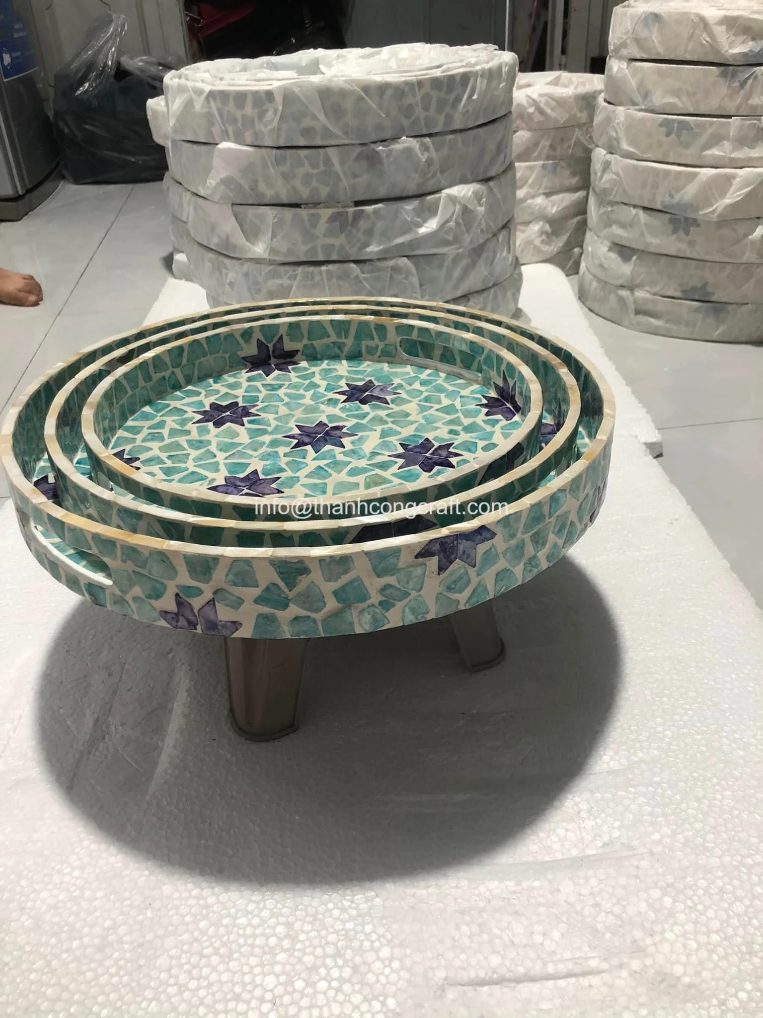 New Design Wholesale Retro Mother Of Pearl Inlaytray Set Decorative ...