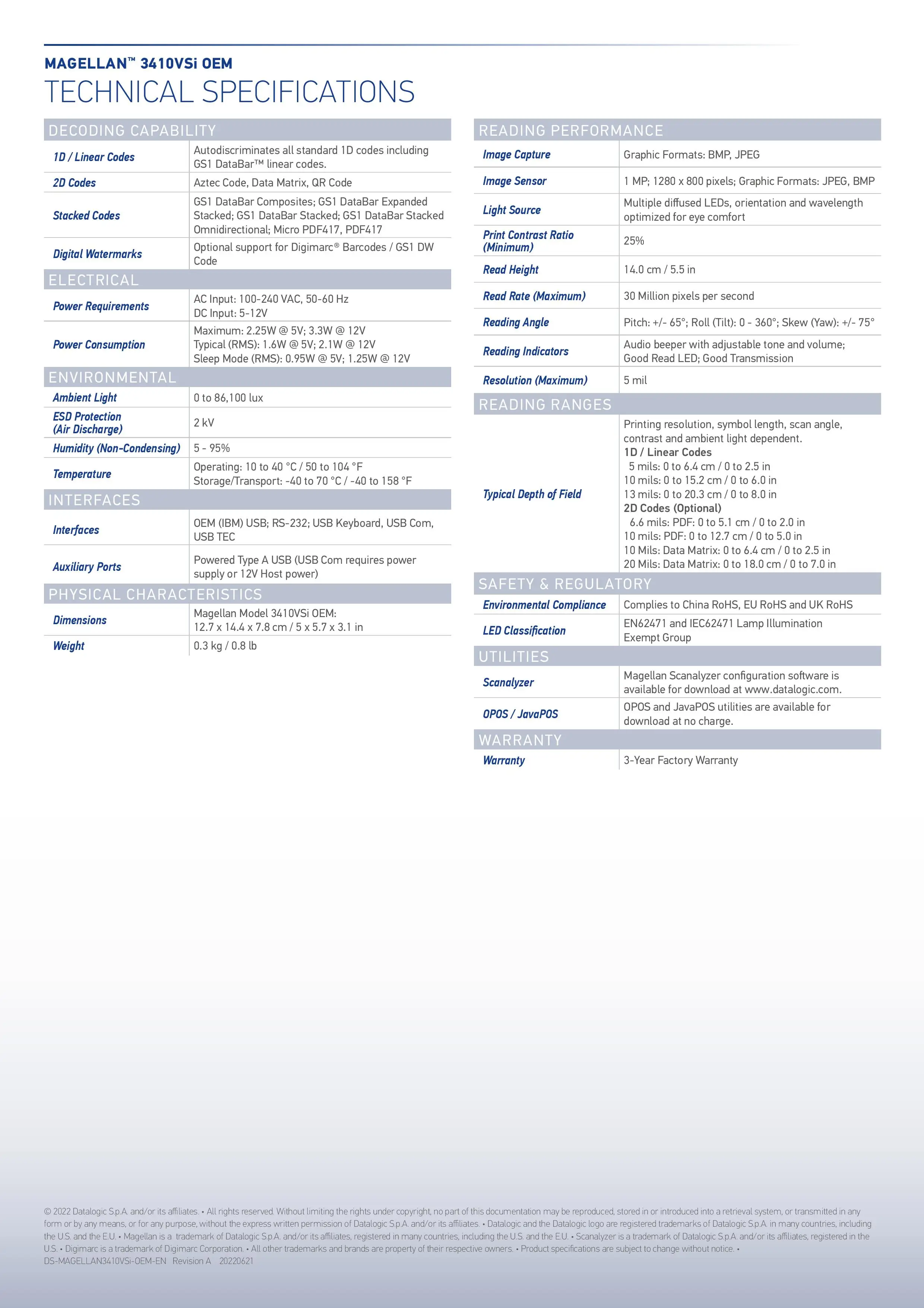 Magellan 3410vsi Oem - Powerful Scanner For Oem Applications,Smooth ...