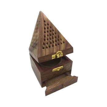 Pyramid Shaped Wood Incense Box Wooden Burner Premium Quality ...