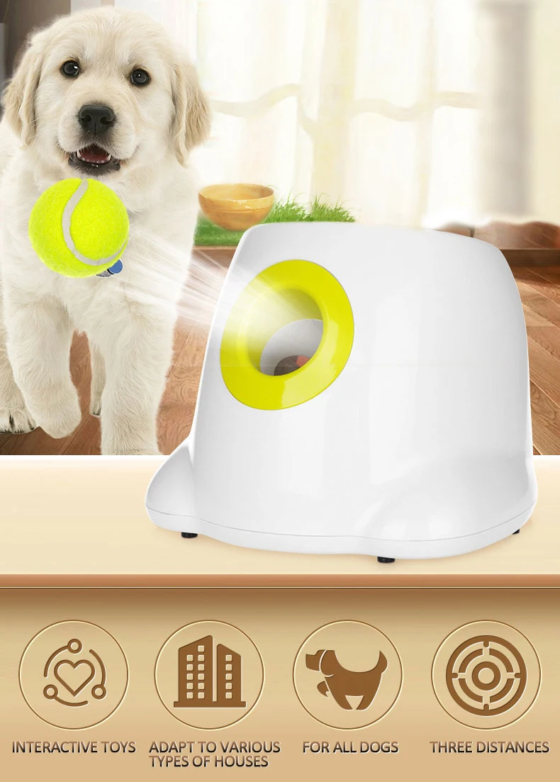 Outdoor Training Interactive Machine Pet Toys Throwing Sport Tennis ...