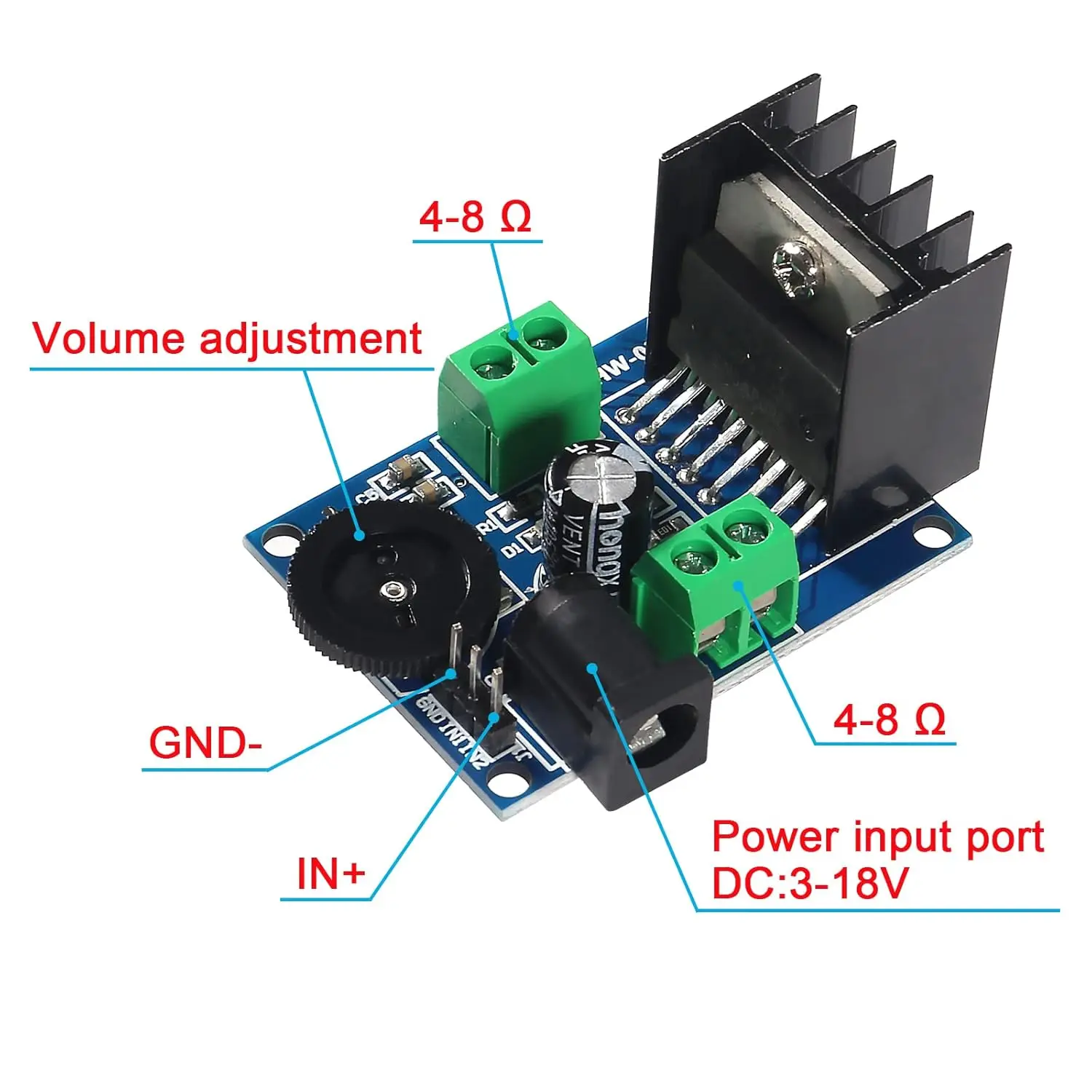 TDA7297 Dual-Channel Audio Power Amplifier Development Board Module 4-8 ...