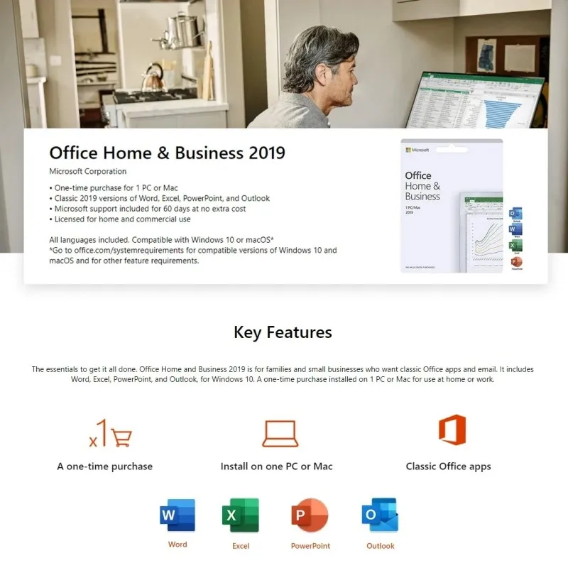 Genuine Office 2019 Home And Business Retail Key For Win Online ...