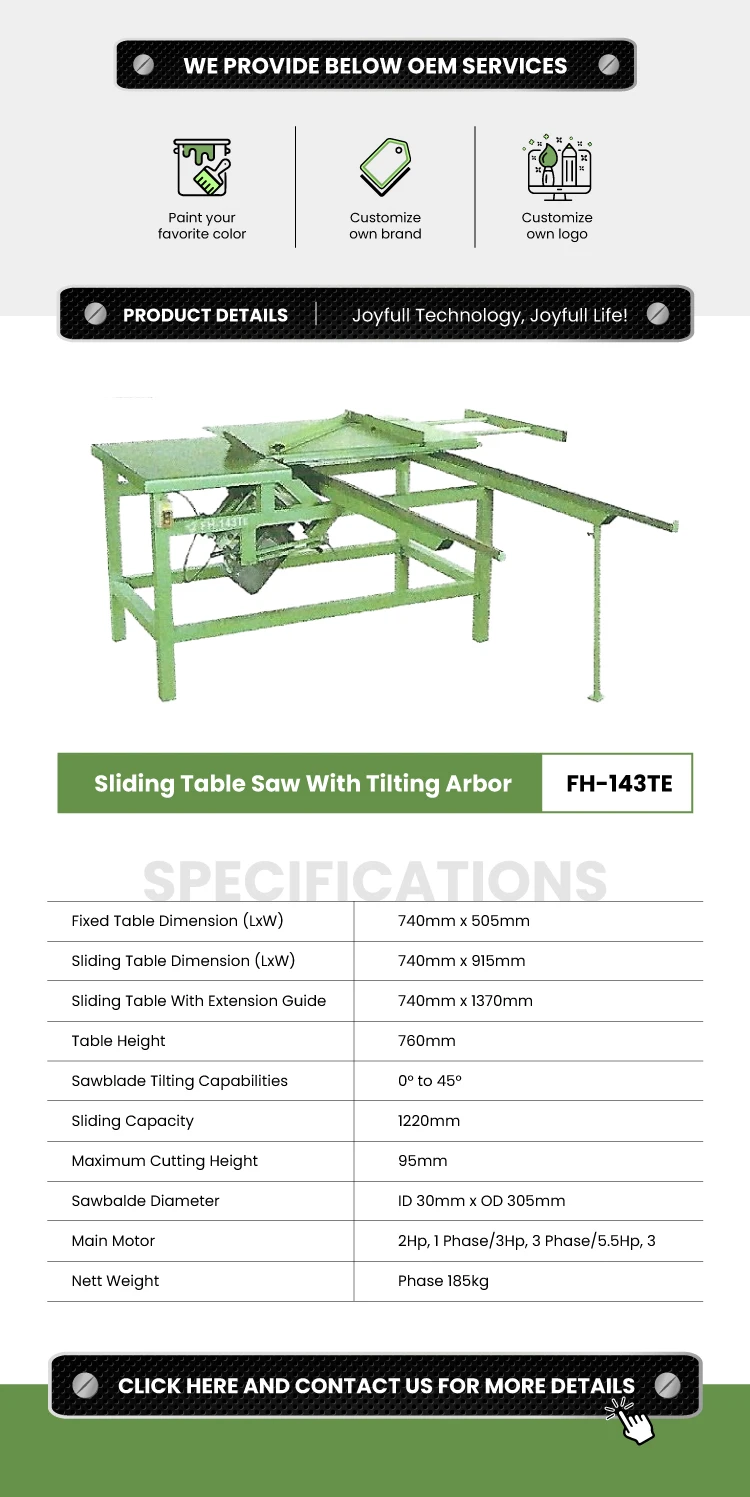 Factory Price Wood Saw Machines Sliding Table Saw for Wood Cutting 240V ...