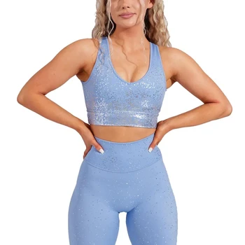 Wholesale 2024 Women's Gym Fitness Sets Backless Printed Sports Bra ...