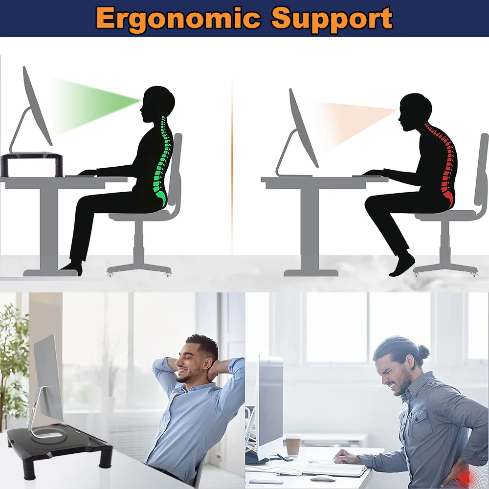 360 Rotating Computer Monitor Stand Riser With Storage Drawer - Buy ...