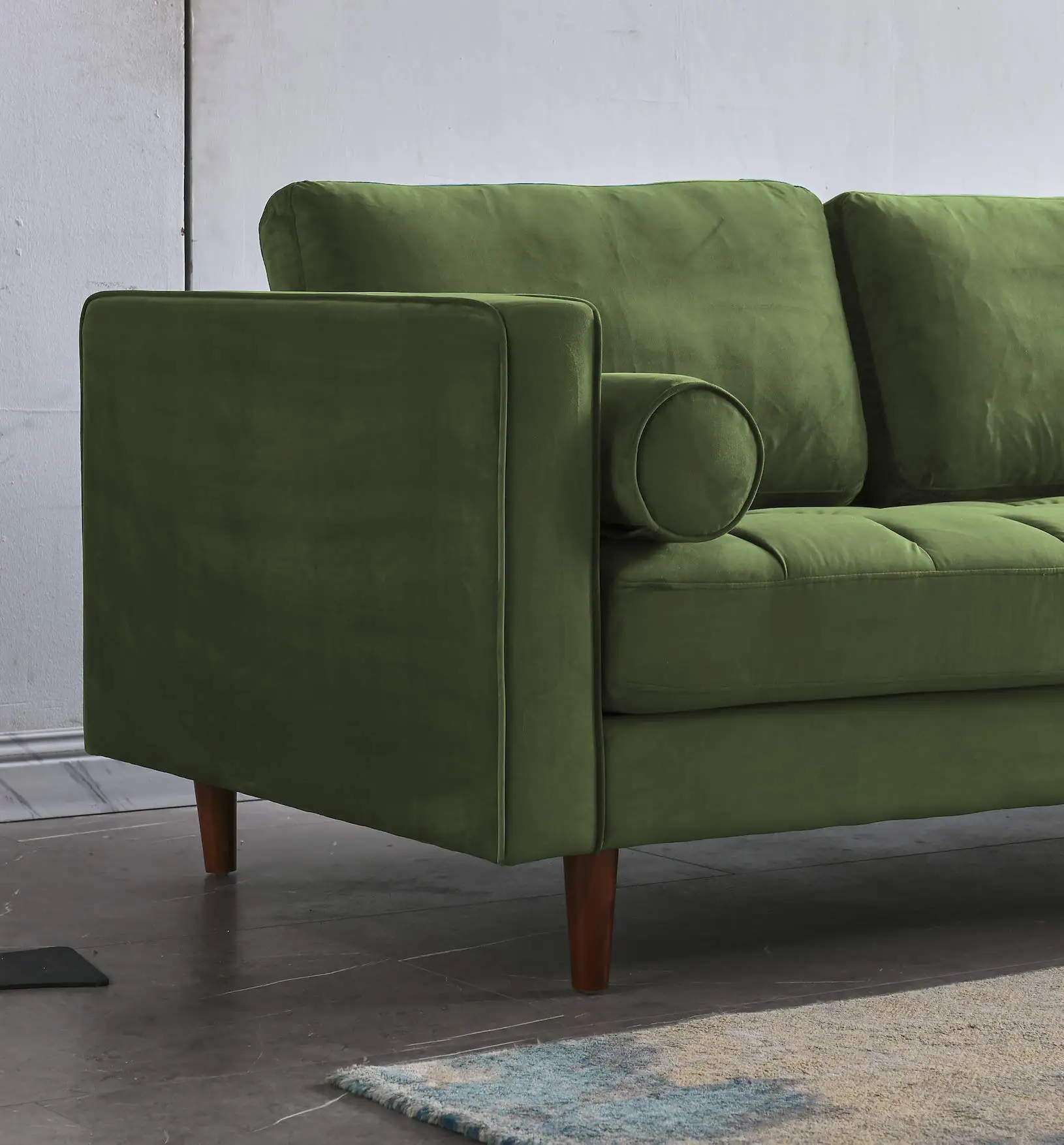 Modern Luxury Deep Green Fabric Sofa Set Contemporary Furniture Living ...